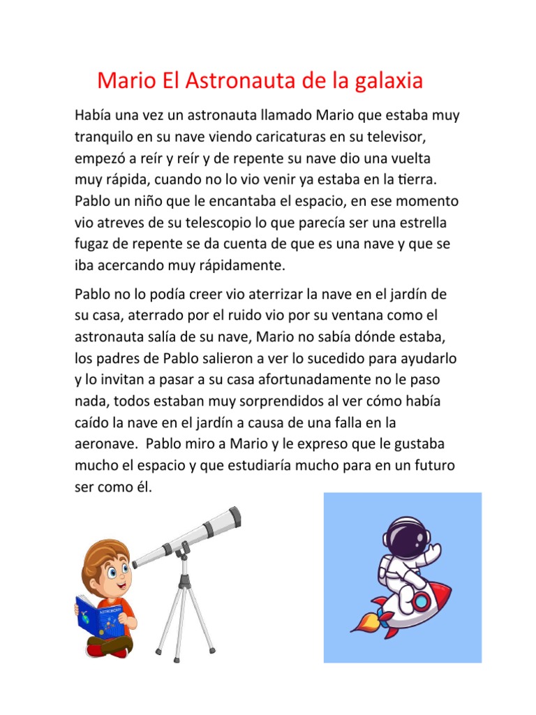 Mario El Astronauta de La Galaxia | PDF