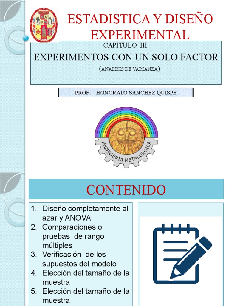 CAPITULO III Experimentos de Un Solo Factor AVANCE 1 | PDF | Análisis de variación | Estadísticas