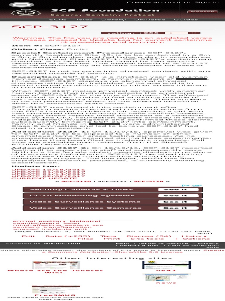 SCP-3127 - SCP Foundation.pdf | PDF | Closed Circuit Television