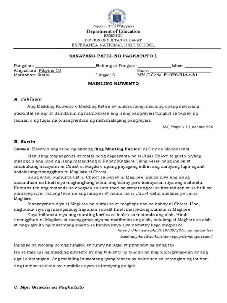 LAS Q3 WEEK 5, Fil 10 | PDF