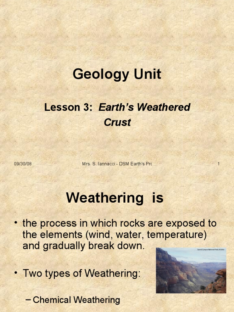Geology Unit: Lesson 3: Earth's Weathered | PDF | Weathering | Rock ...