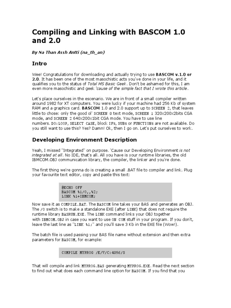 Compiling and Linking With BASCOM 1 | PDF | Library (Computing) | Command Line Interface