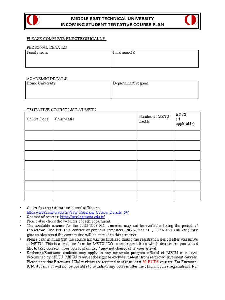 Tentative Course Plan 0 | PDF