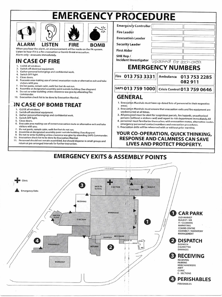 Emergency Procedure PDF | PDF | Emergency Evacuation | Safety