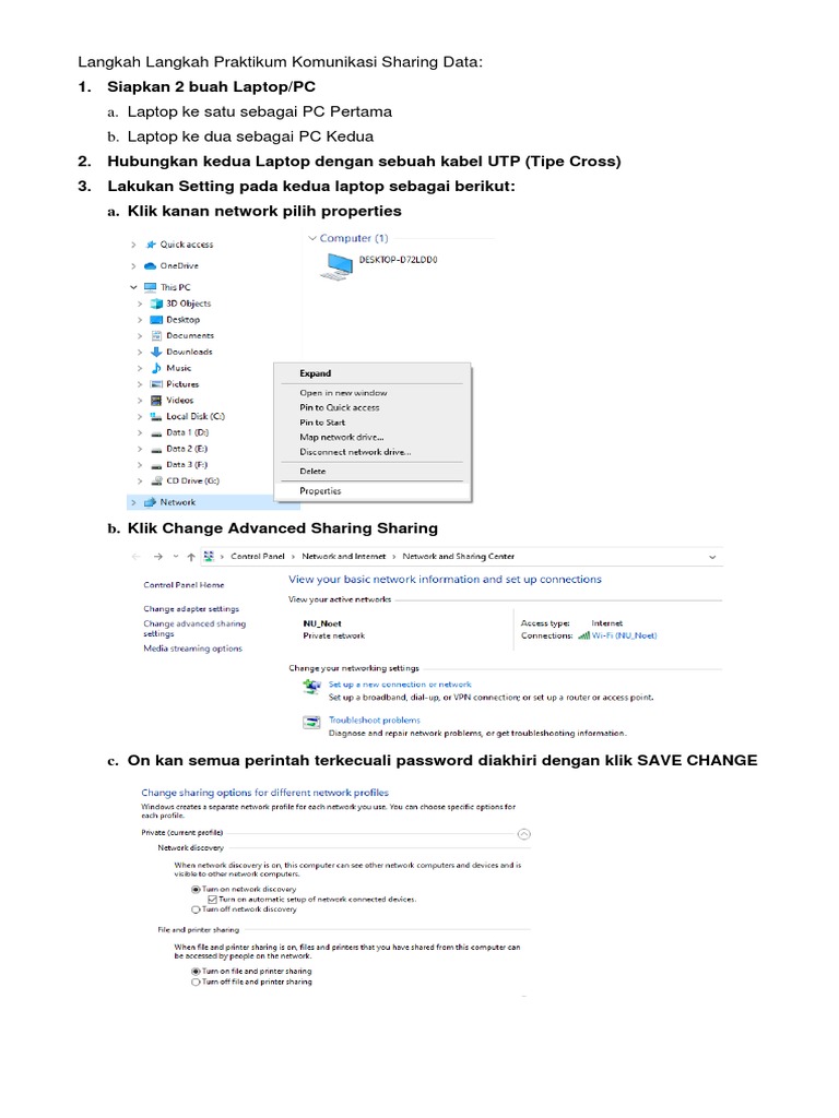 Langkah Langkah Praktikum Komunikasi Sharing Data Pdf