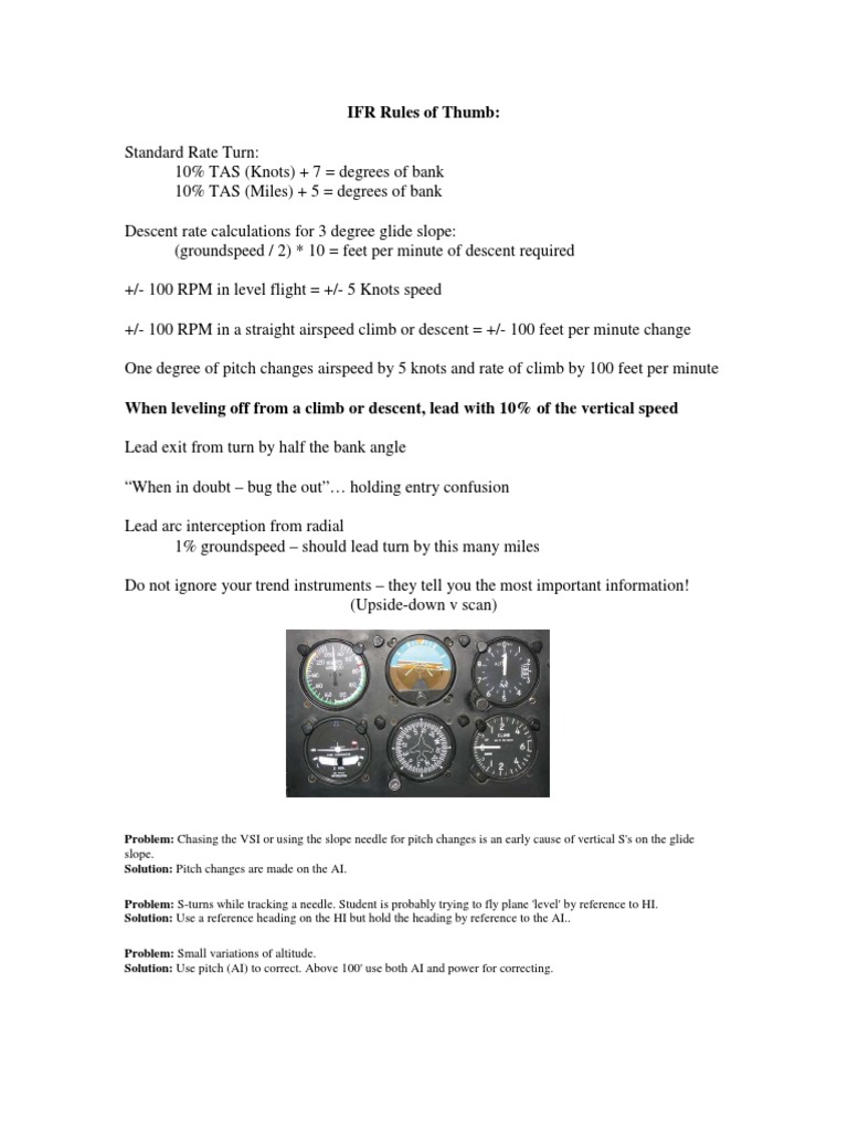 03 - IFR Rules of Thumb | PDF