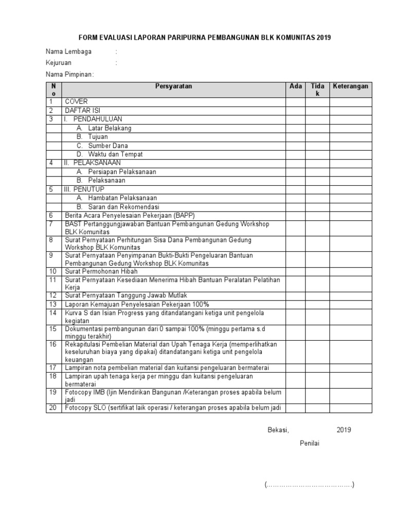 Ceklist Kelengkapan Berkas | PDF