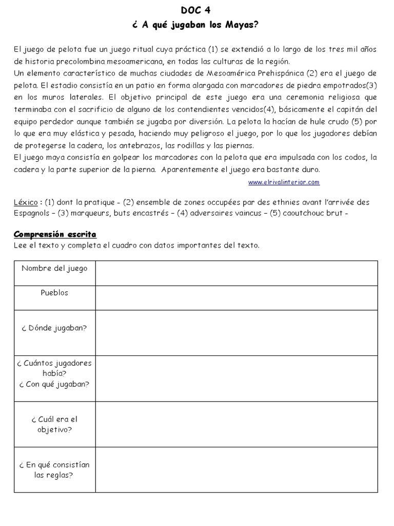 A Qué Jugaban Los Mayas 2 PDF | PDF | Historia