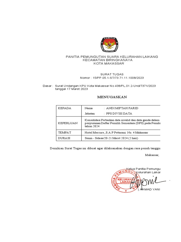 Surat Tugas Pps Data Pdf 6159