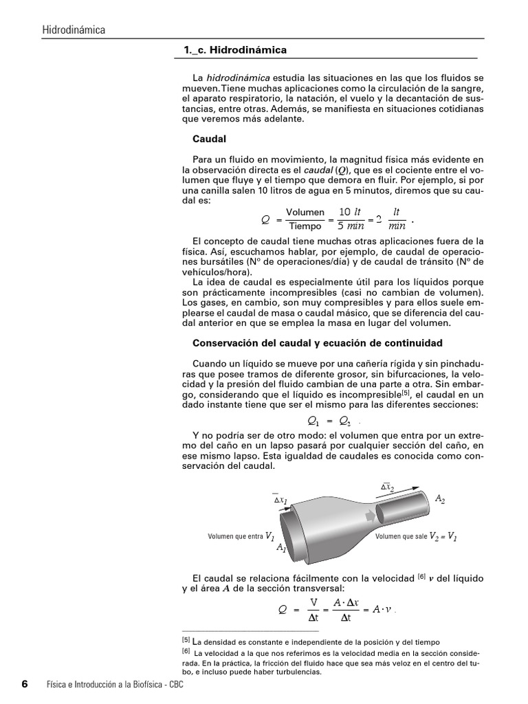 Ecuación de Continuidad. Teorema de Bernoulli | PDF | Dinámica de fluidos | Velocidad