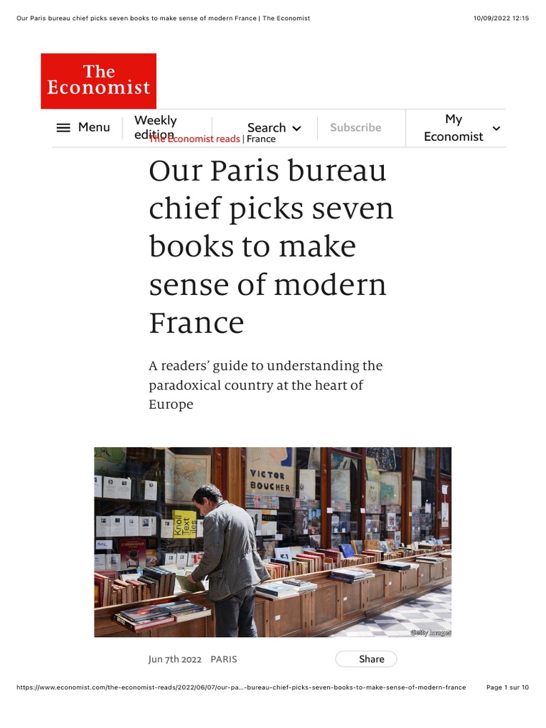 Our Paris Bureau Chief Picks Seven Books To Make Sense of Modern France ...