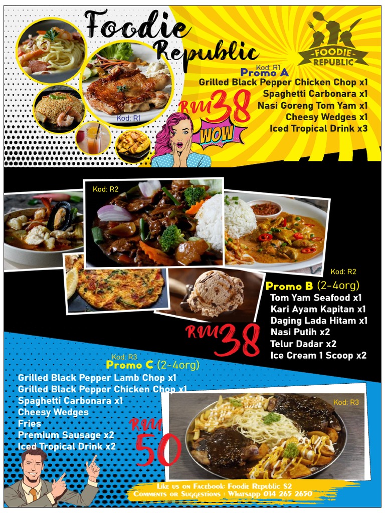 Menu Foodie Oct 2021 PDF | PDF | Hamburgers | Steak