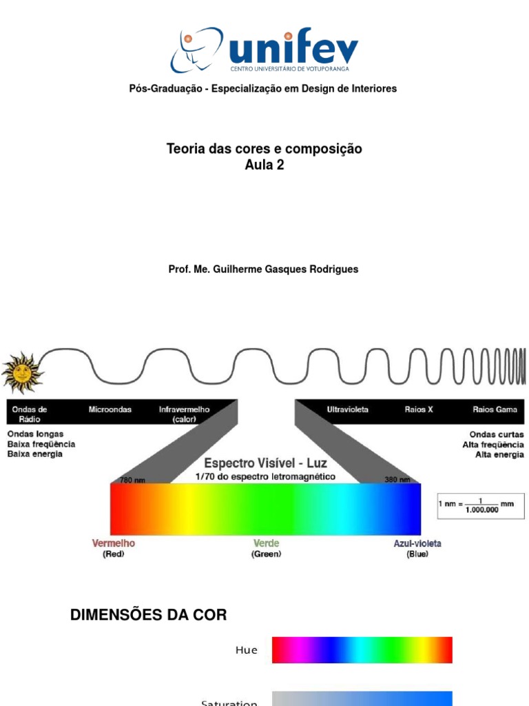 Aula 02 - 14-07-2018 | PDF | Cor | Espectro eletromagnético