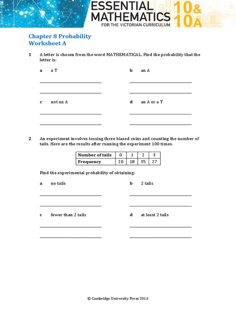 Probability Worksheets With Solutions 111 Pdf Probability