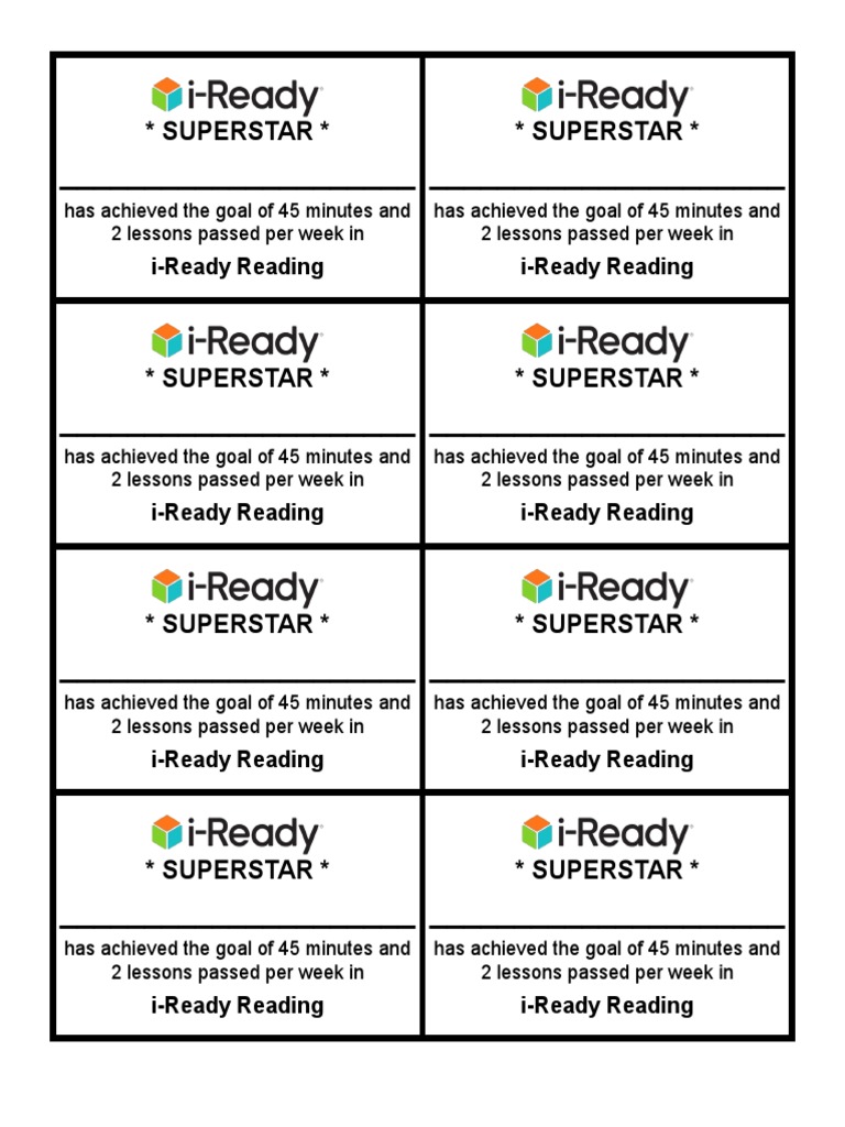 Iready Award Cards | PDF