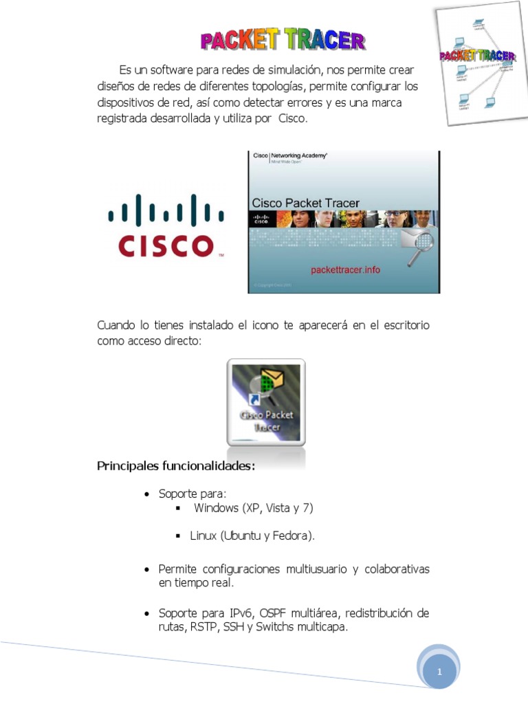 Manual de Packet Tracer: Instalación y Uso | PDF | Dirección IP | Internet
