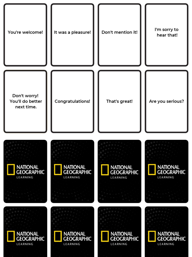 Language Reaction Card Game | PDF