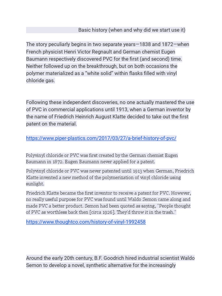 PVC Project | PDF | Polyvinyl Chloride | Plastic