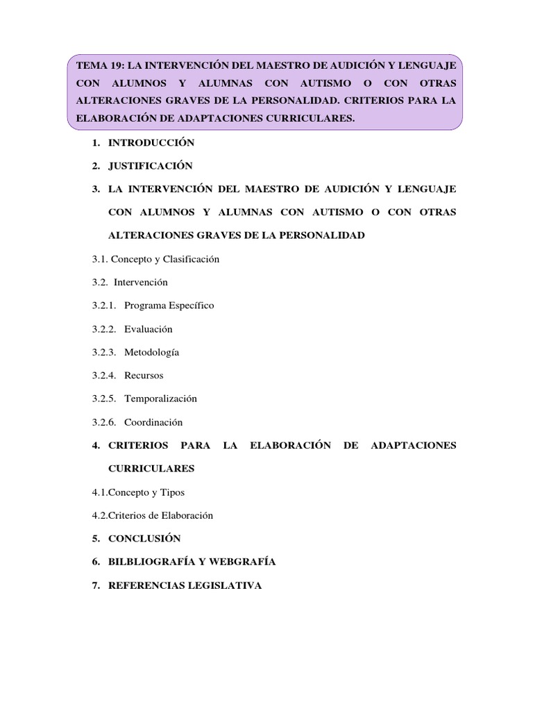 Tema 19 | PDF | Evaluación | Plan de estudios