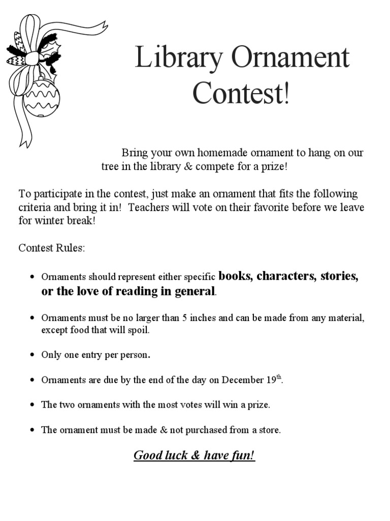 Library Ornament Contest | PDF