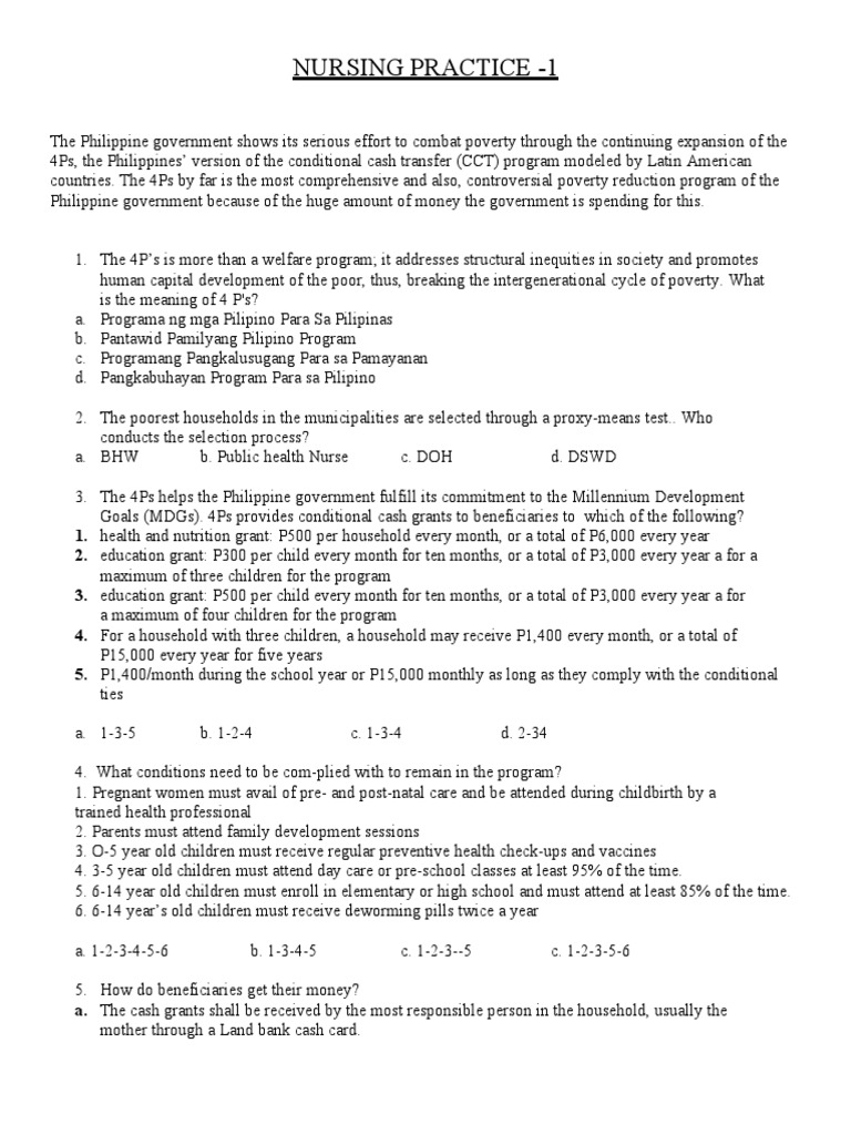 Understanding the 4Ps Conditional Cash Transfer Program in the ...