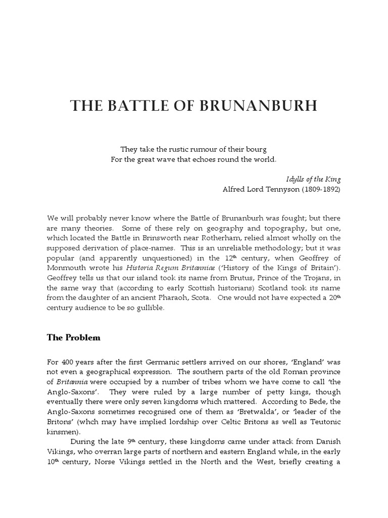 The Battle of Brunanburh | PDF | Wessex | Anglo Saxons