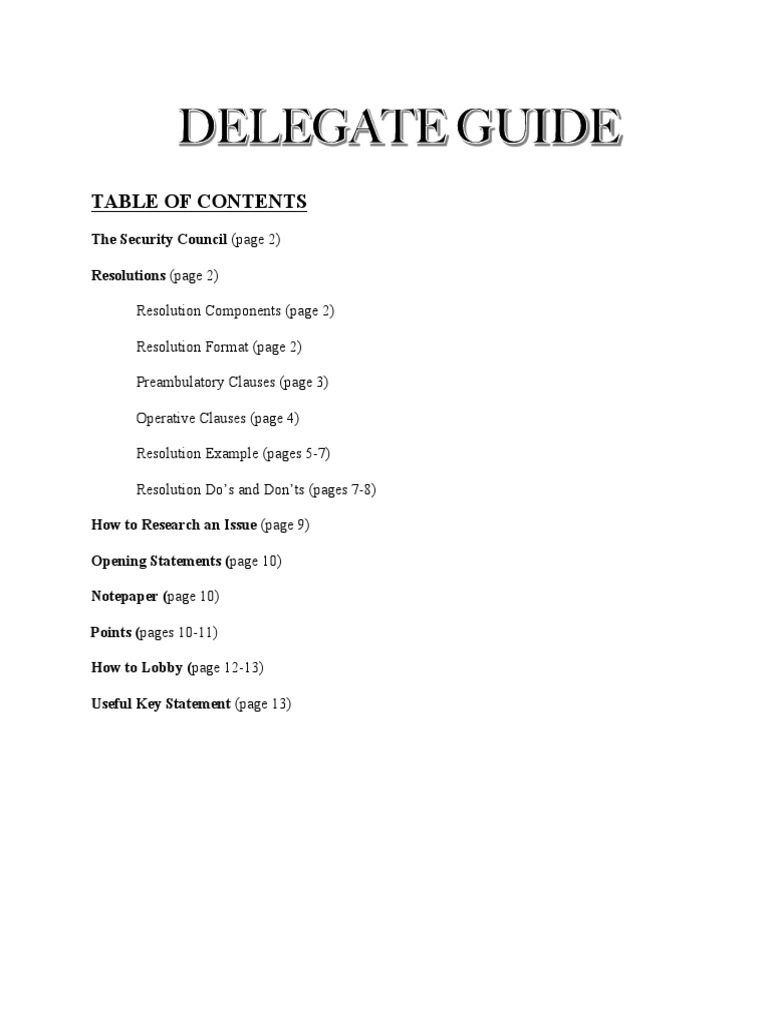 Delegate Guide 2020 PDF | PDF | United Nations Security Council | Acronym