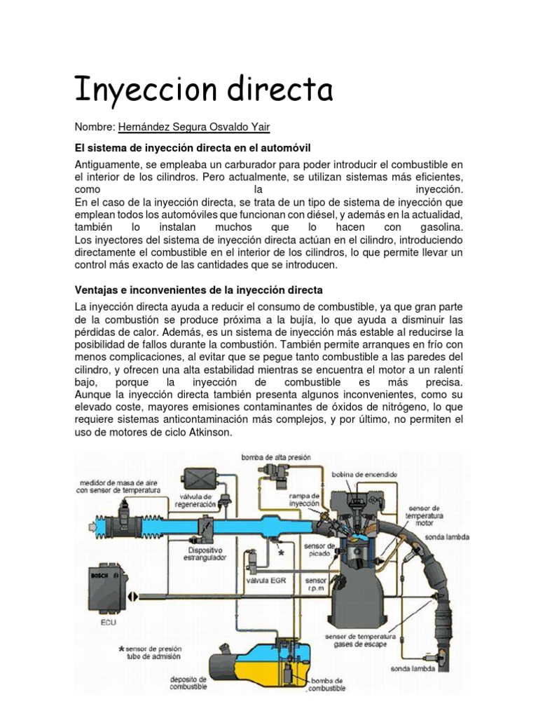 Inyeccion Directa | PDF | Inyección de combustible | Carburador