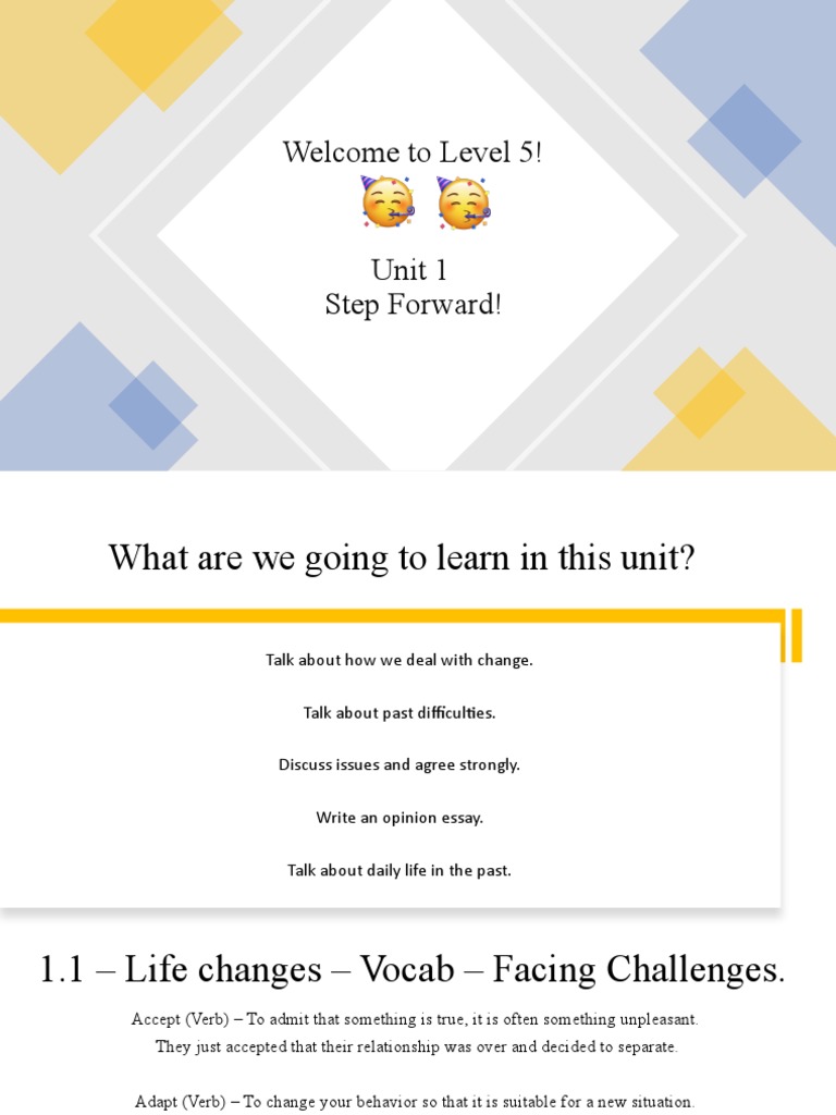 Unit 1 - Step Forward | PDF | Adverb | Adjective