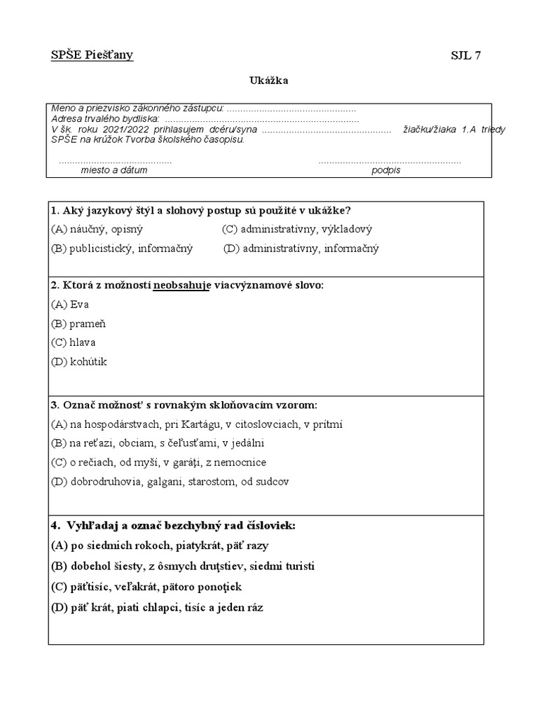 Vzor Testy SJL 7-12 | PDF