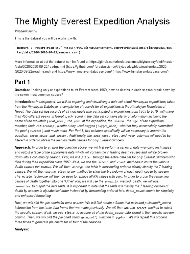 The Mighty Everest Expedition Analysis | PDF | Mount Everest