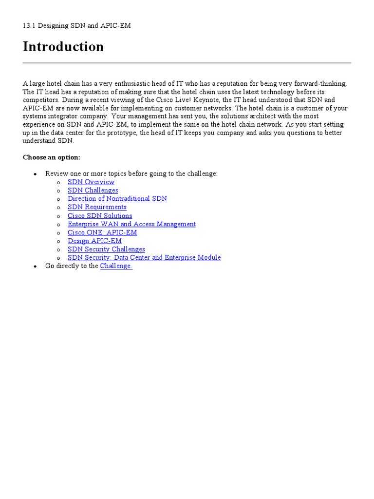 13 Designing SDN and APIC-EM | PDF | Computer Network | Network Switch