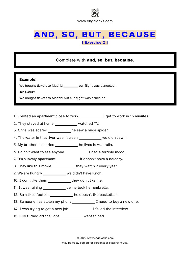 And So But Because Exercise 2 | PDF