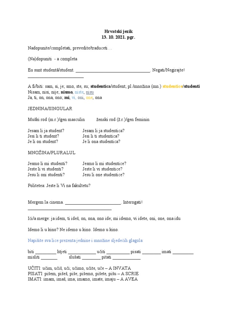 Hrvatski Jezik 13 10 2021 PRG | PDF