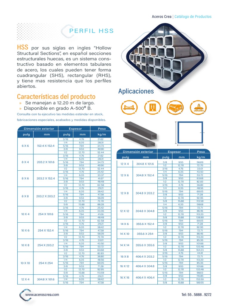 Hss Fichatecnica Aceroscrea | PDF