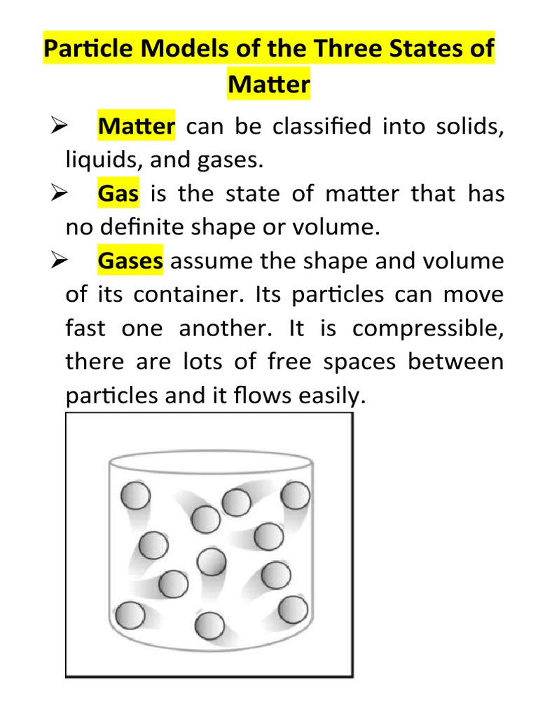Particle Models of The Three States of Matter TARPAPEL | PDF ...