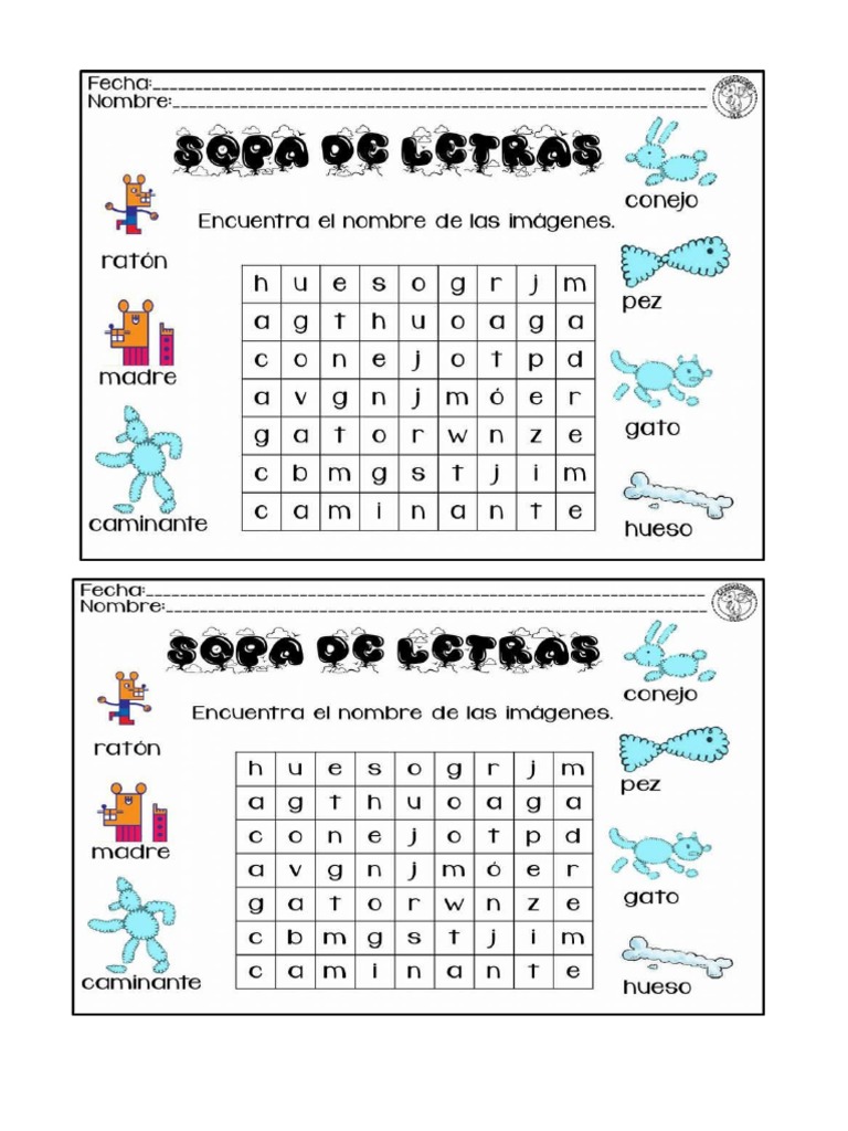 Sopa de Letras Primero | PDF