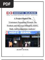 HDFC Project Mcom | PDF | Sampling (Statistics) | Banks