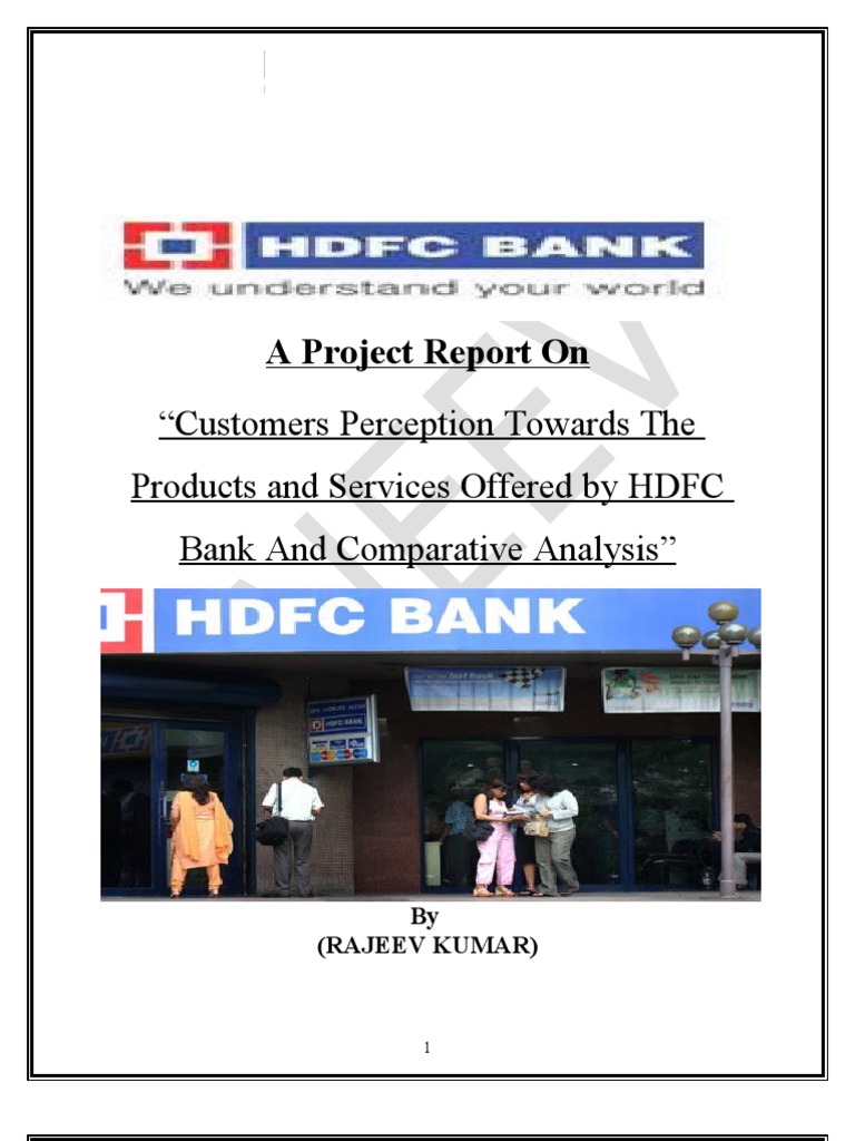 Hdfc Bank-Report-Project on Perception | Debit Card | Banks