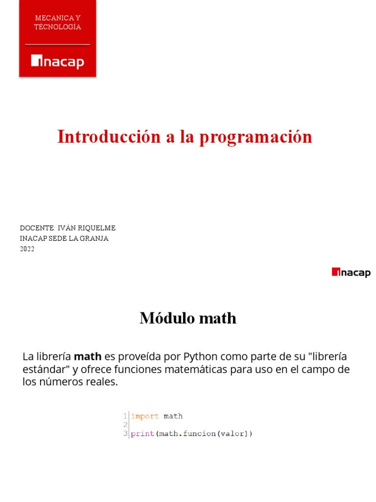 Unidad 2 Introducción A La Programación Python 8 | PDF | Funciones ...