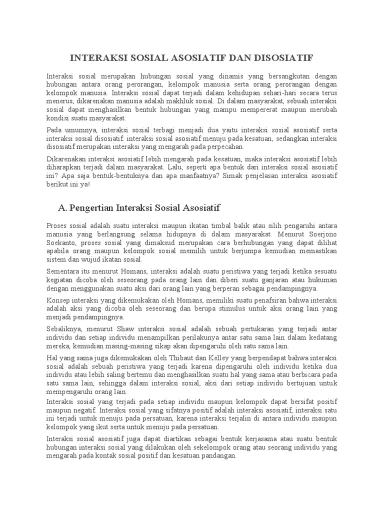 Bentuk Interaksi Sosial | PDF | Karier & Perkembangan | Politik