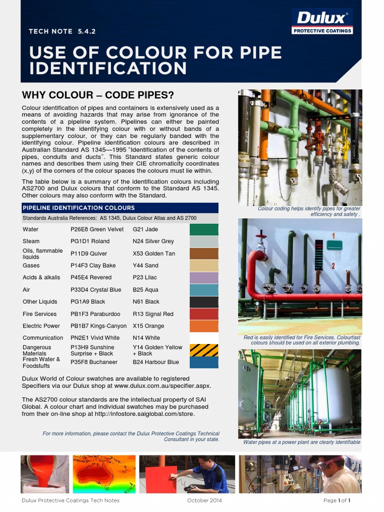 542 Use of Colour For Pipe Identification | PDF | Pipe (Fluid ...