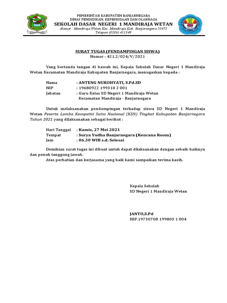 Surat Tuga Pendampingan | PDF