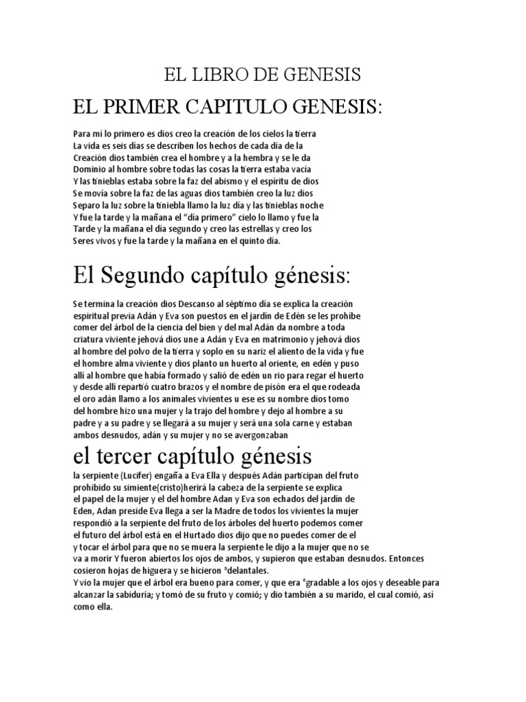 El Libro de Genesis | PDF | Adán y Eva | Adán