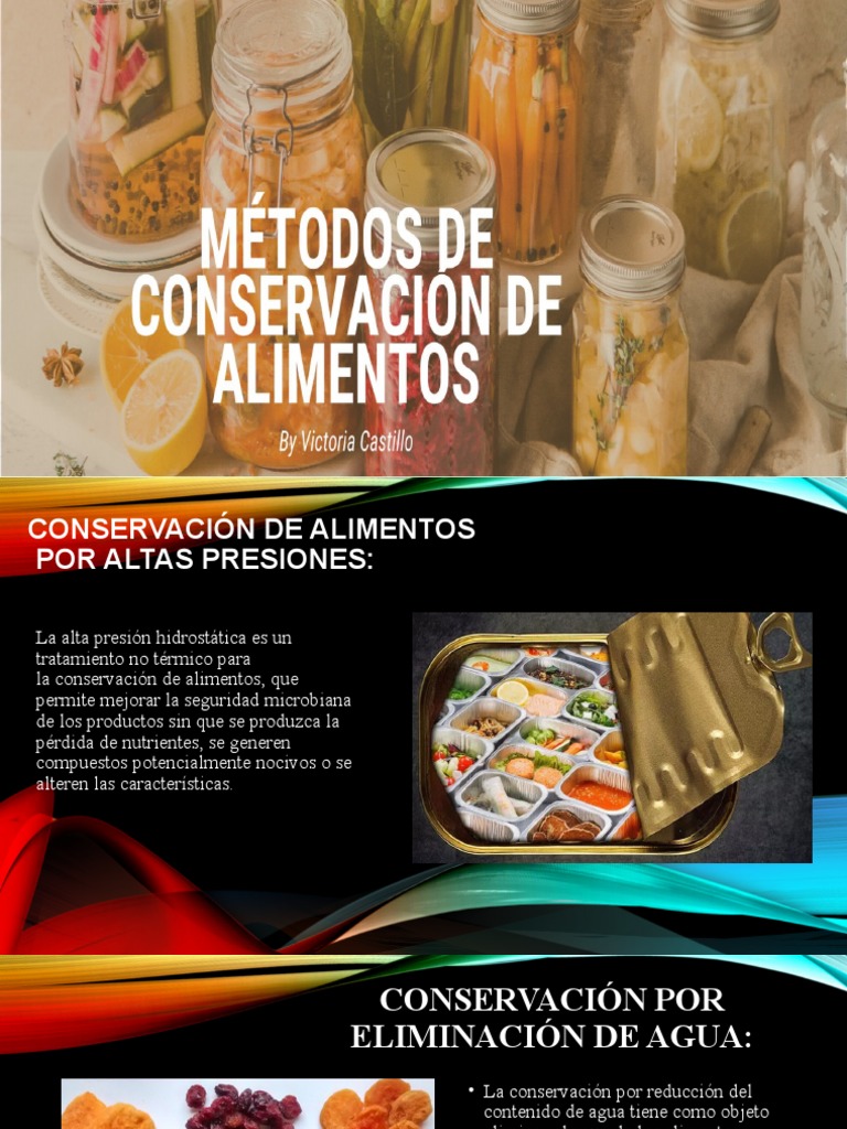 Metodos de Conservacion de Los Alimentos | PDF | Conservación de los ...