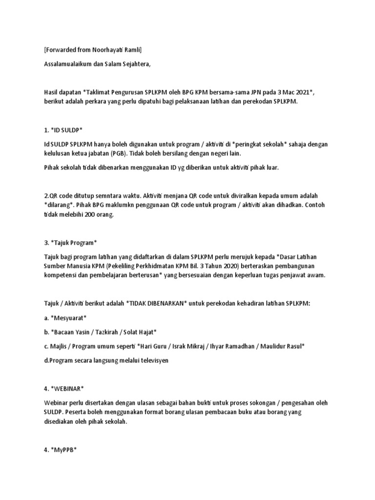 Panduan Pelaksanaan SPLKPM 2021 | PDF