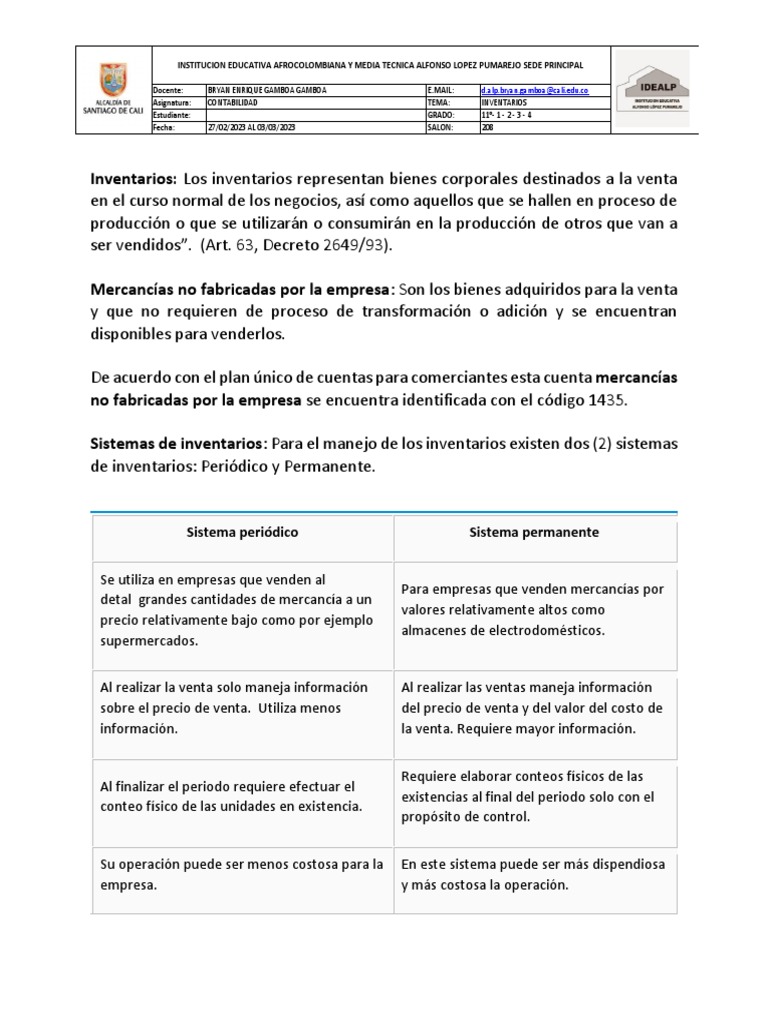 Inventarios 2023 | PDF | Inventario | Contabilidad
