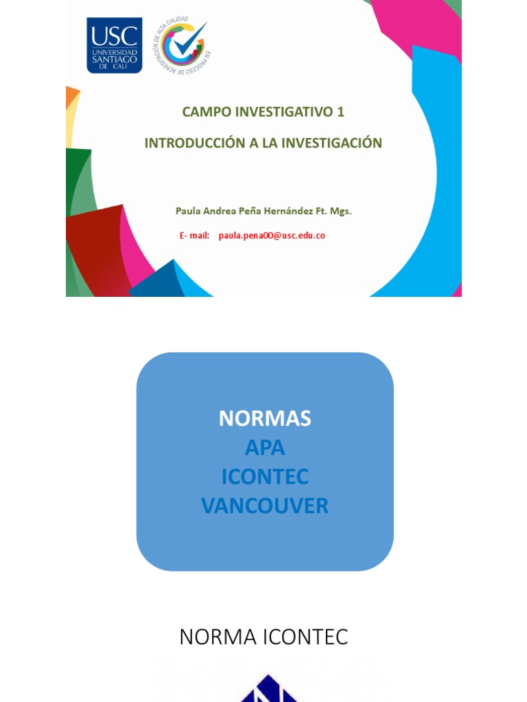 Introducción a las normas para la presentación de documentos de ...