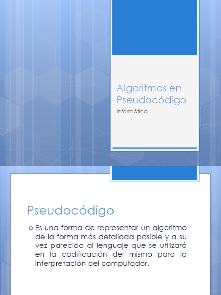 Algoritmos en Pseudocódigo | PDF