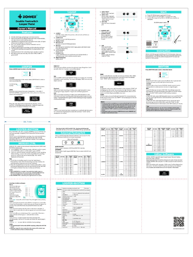Donner Circle Looper Manual | PDF